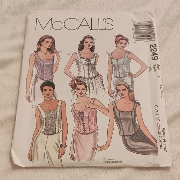 McCall's | Tops | Mccalls Vintage Y2k Sewing Patterns For Bustier Tops ...